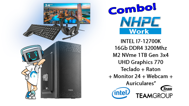 Combo! Pc NHPC Work Gamma v2 Intel Core I7-12700K / 16GB / 1TB ...